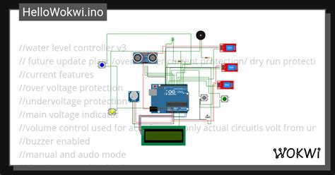 Smart Water Level Controller Wokwi Esp32 Stm32 Arduino Simulator