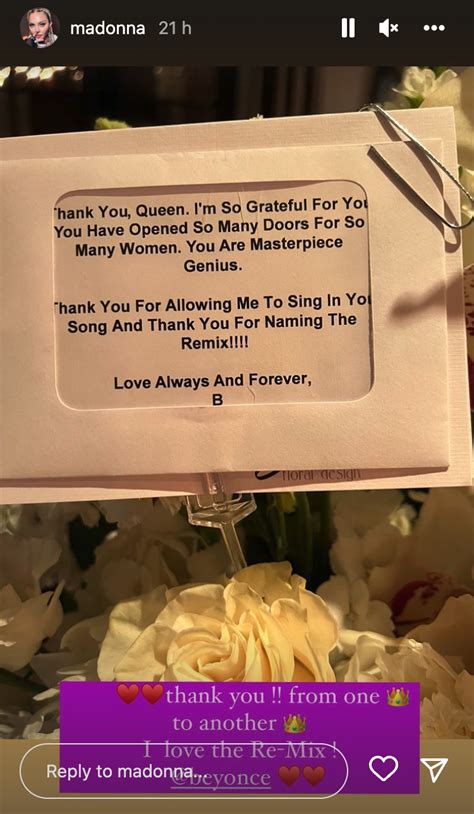 Madonna Shares Beyoncés Heartfelt Note Following ‘break My Soul