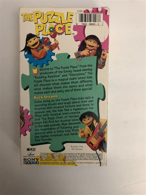 The Puzzle Place Rock Dreams Vhs 1995 Tested Rare Vintage Collectible