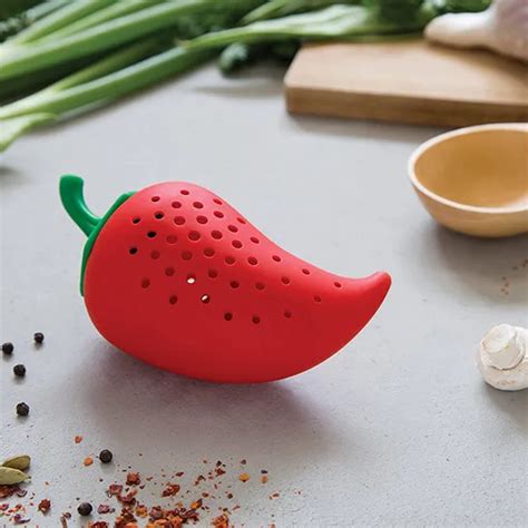 Tea Leaf Strainer Filter Diffuser Chili Silicone Herb Spice Soup