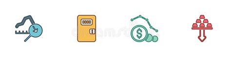 Set Global Economic Crisis Prison Cell Door Dollar Rate Decrease And