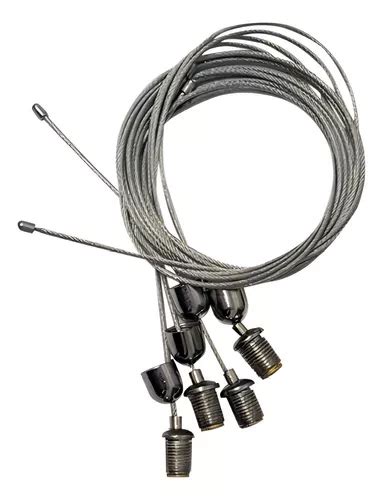 Kit Colgar Cable Tensor Panel Led 120x30 Suspensión Color Gris Macroled