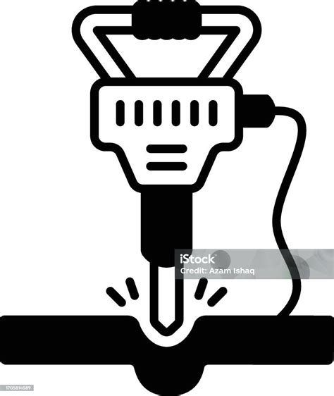 철거 망치와 차단기 벡터 아이콘 디자인 핸디맨 서비스 기호 주택 수리 기호 토목 공학 및 건축 계약자 스톡 일러스트레이션 해머 드릴 개념 감소에 대한 스톡 벡터 아트 및