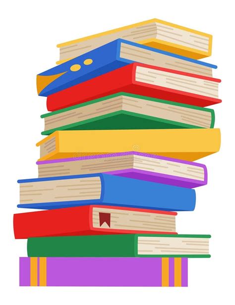 High Book Stacks Or Pile Library Textbooks And School Literature Heaps