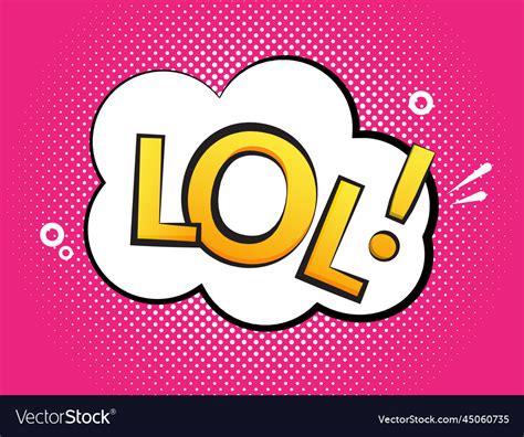 Lol Text Speech Label Icon Pop Retro Tag Vector Image