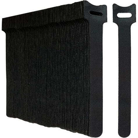 Lot De 100 Attaches De Cble Noires Rutilisables Sangles Avec Crochet Et