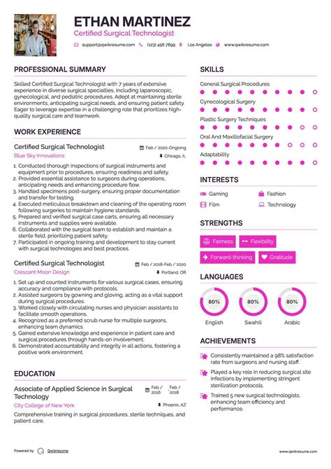 10 Certified Surgical Technologist Resume Samples And Templates For 2026