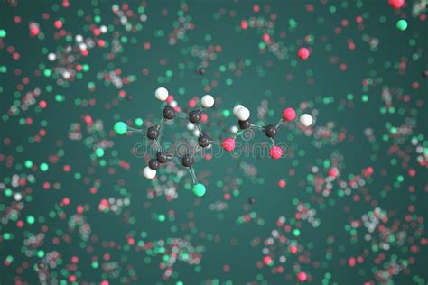 24 Dichlorophenoxyacetic Acid Molecule Conceptual Molecular Model