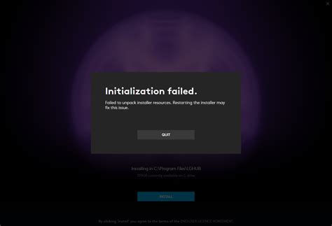 Initialization Failed Error Rlogitechg