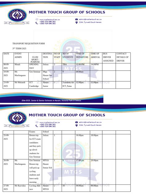 Transport Requisition 3rd Term With Exams Pdf