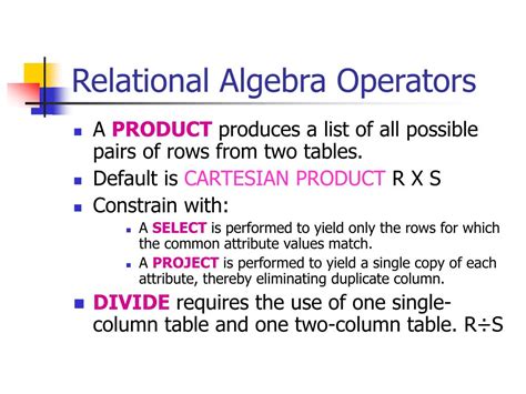 ppt relational algebra powerpoint presentation free download id 914171