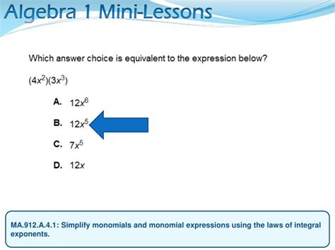 PPT MA 912 A 4 1 Simplify Monomials And Monomial Expressions Using The Laws Of Integral