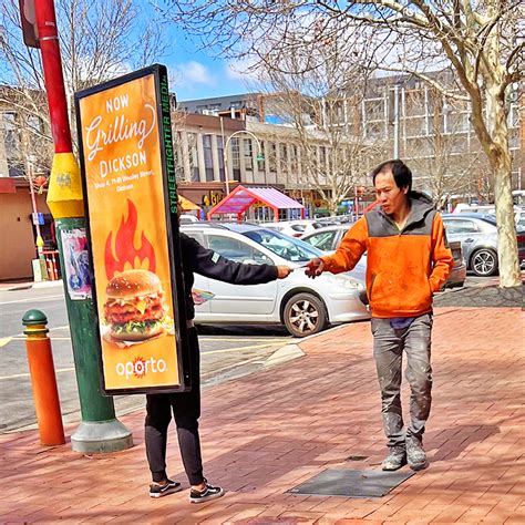 Human Billboards Streetfighter Media Backpack Billboards Walking