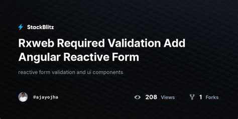 rxweb required validation add angular reactive form stackblitz