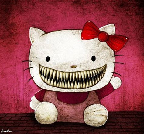 Creepy Hello Kitty Hello Kitty Drawing Hello Kitty Art Kitty Drawing