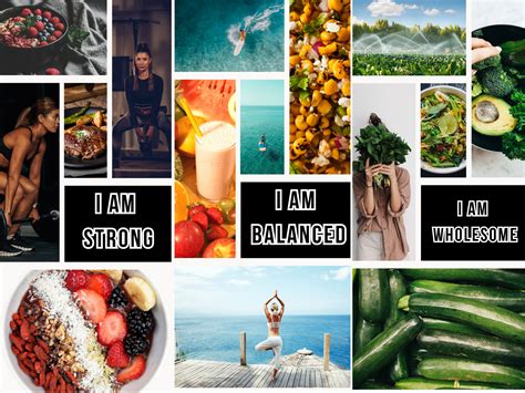 Printable Health And Fitness Vision Board Mood Board For Women Vision