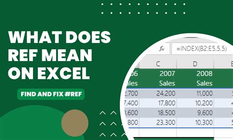 What Does Ref Mean On Excel Find And Fix Ref Earn And Excel