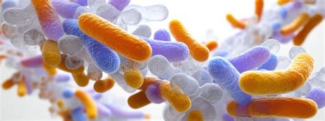 Colorful Microscopic Bacteria Within A Complex Environment Showcasing