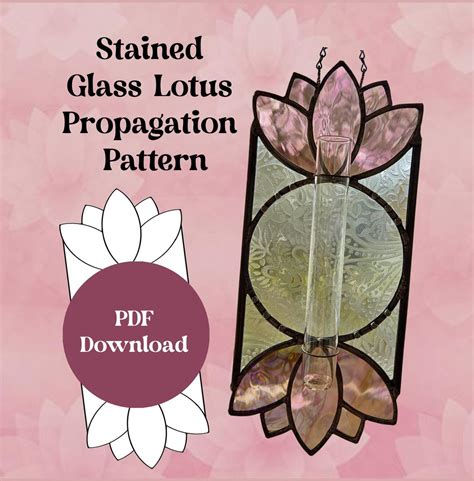 Stained Glass Lotus Flower Propagation Station Pattern Pdf Download Etsy