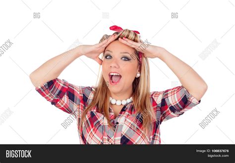 Surprised Blonde Girl Image And Photo Free Trial Bigstock