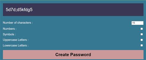 Github Jaraandrandom Password Creator An App That Creates A Random Password Based On User