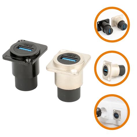 Amosfun Usb Panel Mount Pass Through Connector Usb Female Connector 2pcs 1 3 1 2 1in