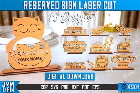 Reserved Sign Laser Cut Bundle Wooden Tabletop Sign