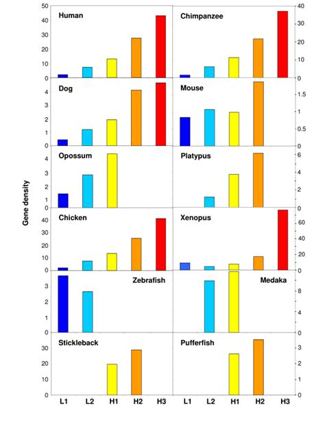 Gene Density The Histograms Represent The Gene Density As Density Of Download Scientific