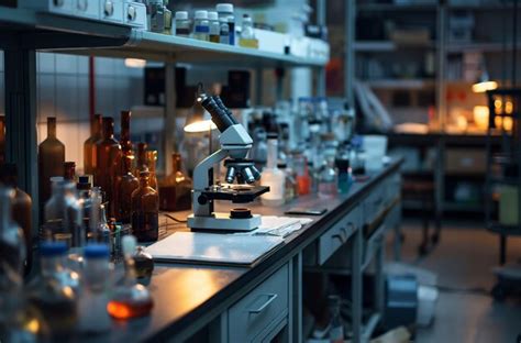 Laboratory Microscope Setup Premium Ai Generated Image