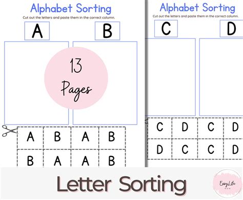 Alphabet Letter Sorting Preschool Activities Prek Worksheets