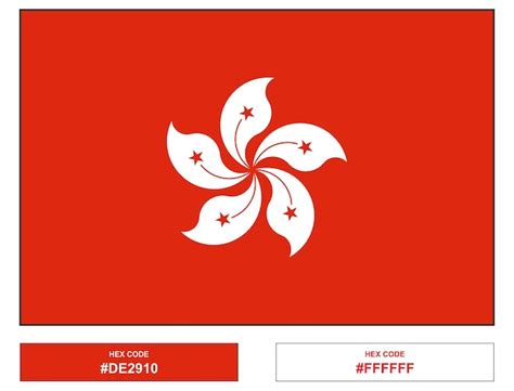 Premium Vector Vector And Hex Code Nation Flag Of Hongkong