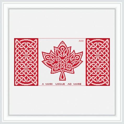 Red Maple Leaf Cross Stitch Etsy