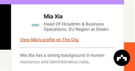 Mia Xia Head Of Hradmin And Business Operations Eu Region At Geek