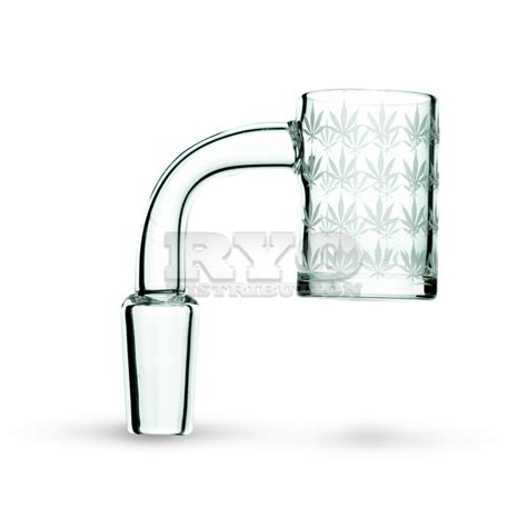 Quartz Banger With Engraved Pot Leaf Male 90 Degrees Ryo Distribution