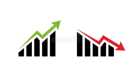 Uptrend And Downtrend Business Chart Icon Economic Growth And Decline