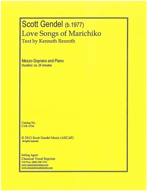 Scott Gendel Classical Vocal Reprints