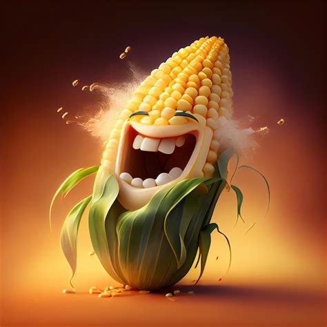Premium Photo Happy Sweet Corn Cartoon Character