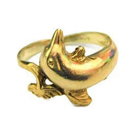 Dolphin Ring 14k Solid Yellow Gold