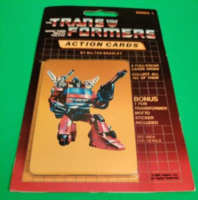 Transformers G1 Inferno Action Cards Milton Bradley Hasbro Sealed Pack