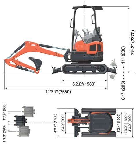 Kubota U17 5 Mini Excavator Specs Weight And Dimensions Codeready