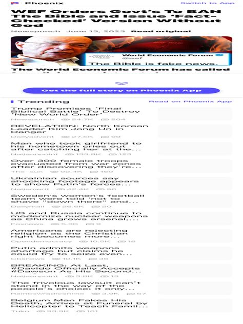 Wef Orders Govts To Ban The Bible And Issue Fact Checked Version