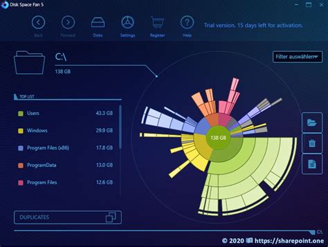 Disk Speicher Analyse Tool „disk Space Fan5“ Sharepointone