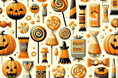 Retro Halloween Candy Corn Pattern Graphic By Printlovelyy · Creative