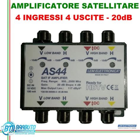 Amplificatore Di Testa Sat 20db Regolabile Lem Elettronica Modello As44