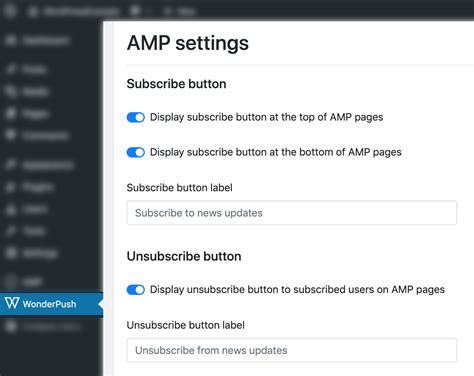amp web push setup for wordpress