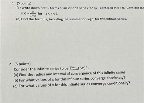 solved 1 5 points a write down first 5 terms of an