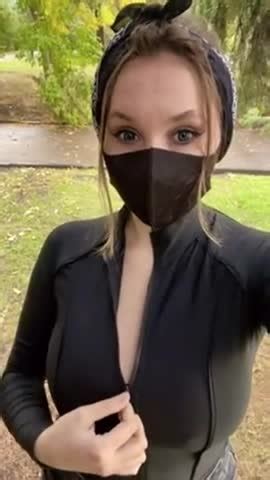 Stranger Caught She Flashing Tits In The Public Park