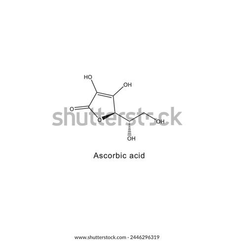 Ascorbic Acid Skeletal Structure Diagramvitamin C Stock Vector Royalty Free 2446296319