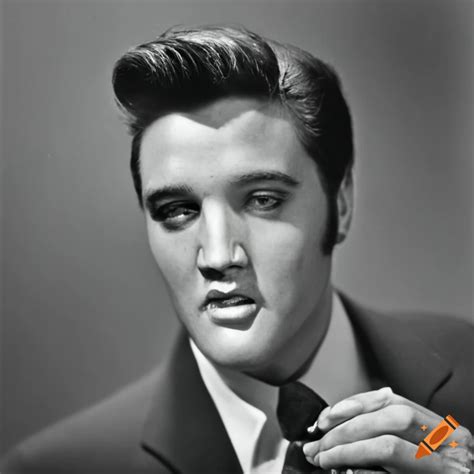 60s Mugshot Of Elvis Presley In Black And White