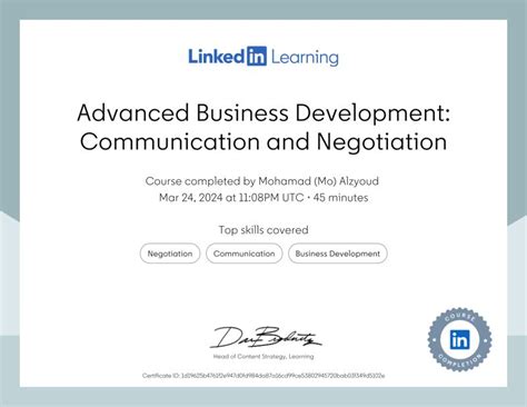 mohamad mo alzyoud on linkedin certificate of completion